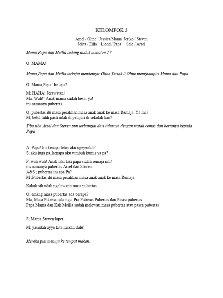 Drama Pubertas Kelas 6 | PDF