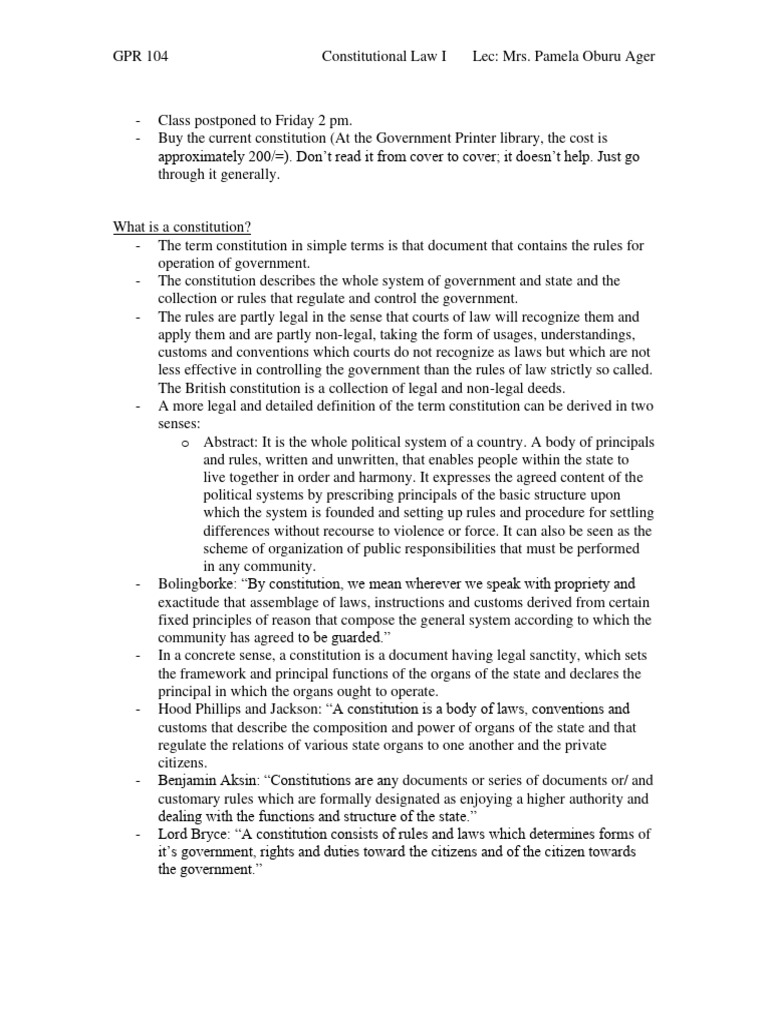 Constitutional Law I Pdf Bill Law Constitution