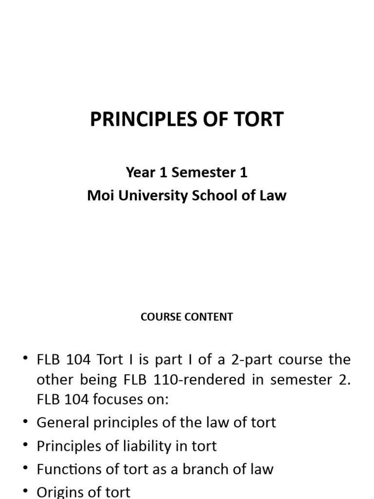 Overview of Tort Law Principles | PDF | Tort | Lawsuit