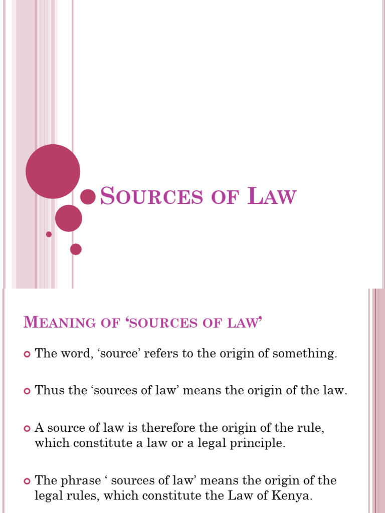MKU Legal Systems - Sources of Law - Part I | PDF | Sources Of Law ...