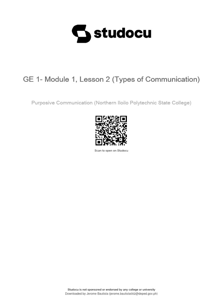 Ge 1 Module 1 Lesson 2 Types of Communication | PDF | Communication ...