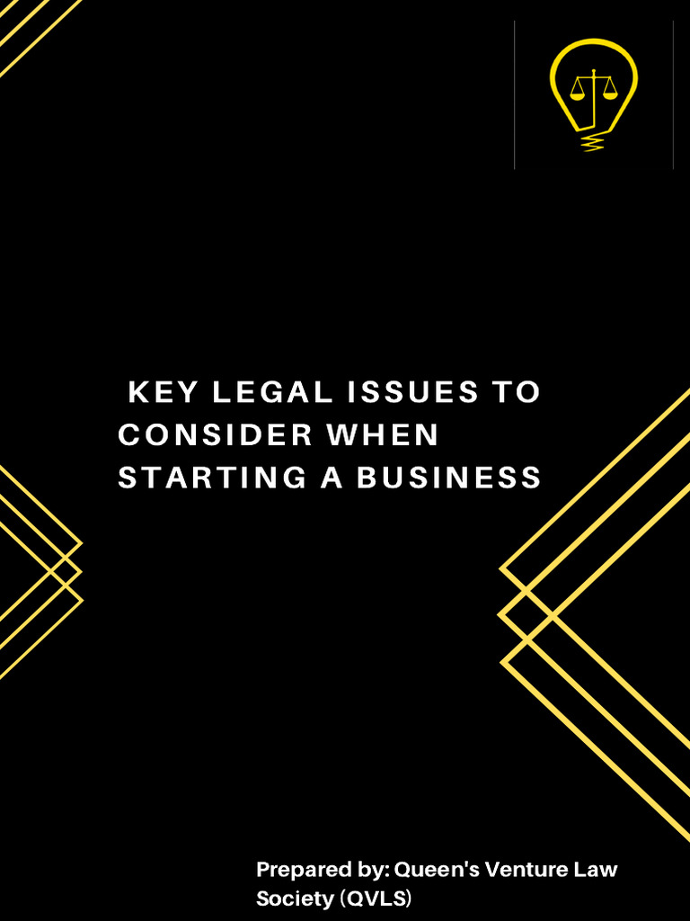 Key Legal Issues To Consider When Starting A Business | PDF