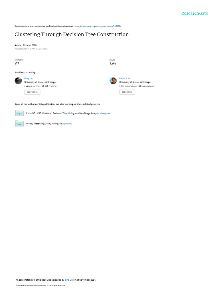 Clustering Through Decision Tree Construction | PDF | Cluster Analysis ...