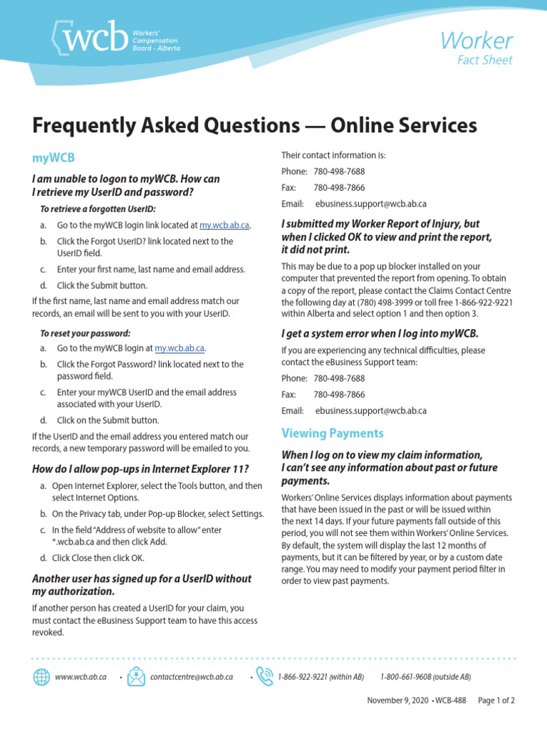 WFS Online Services FAQs | PDF | Password | Login