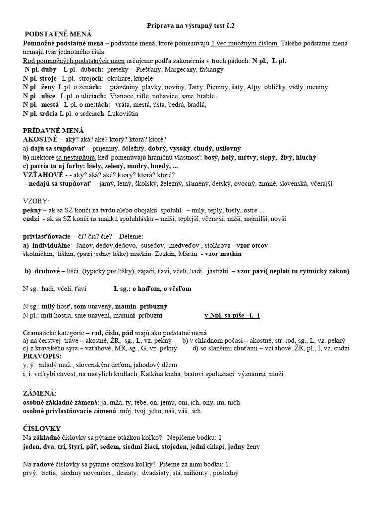 7.r. Opakujeme Pred VT Ä .2 | PDF