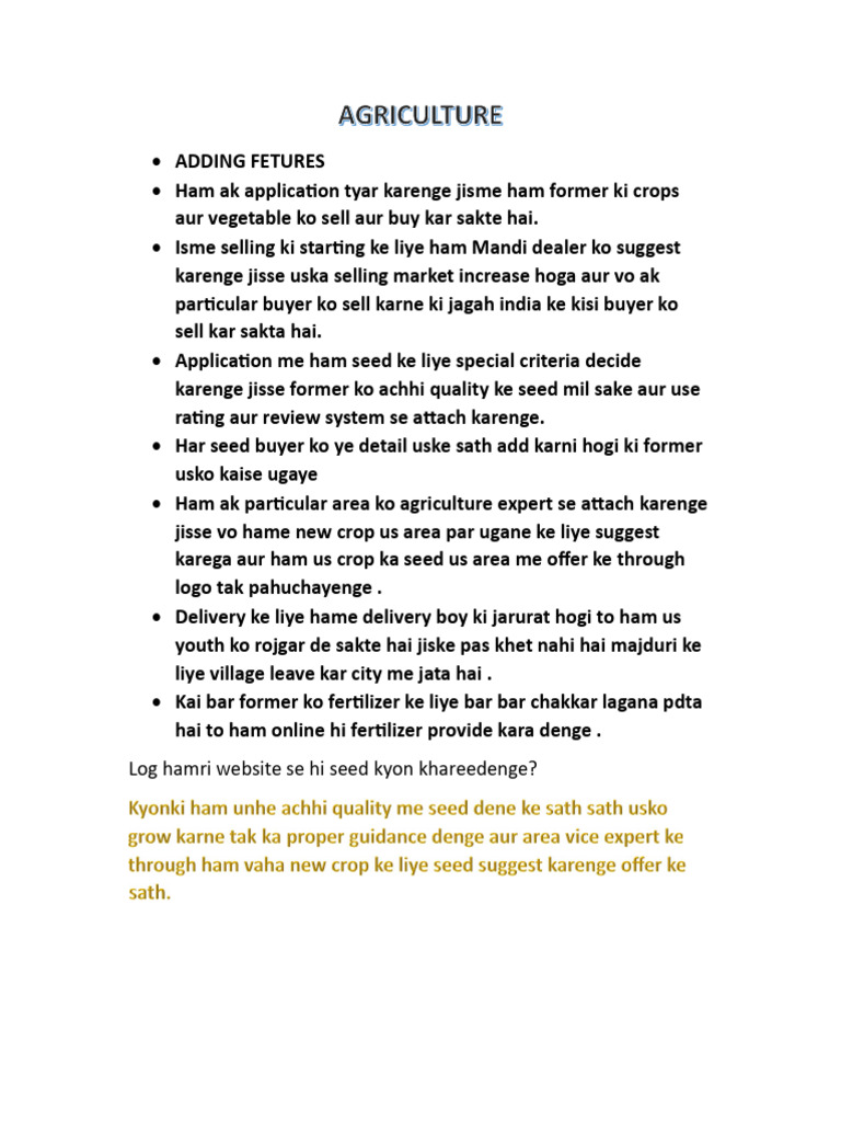 Agriculture Report | PDF | Agricultural Science | Crops