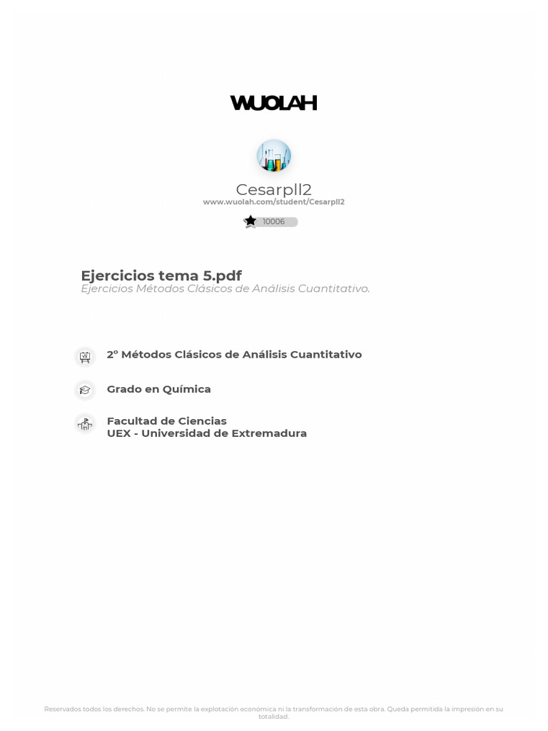 Wuolah-Free-Ejercicios Tema 5 | PDF | Química | Física Aplicada e Interdisciplinaria