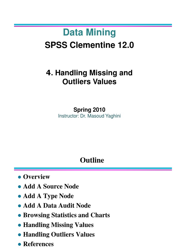 CLEM - 04 - Handling Missing and Outliers Values | PDF | Outlier | Data ...