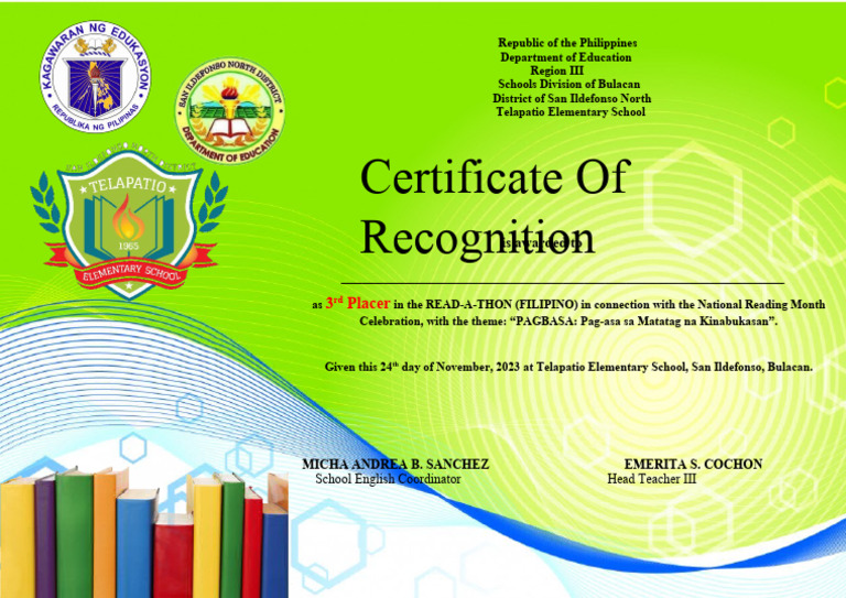 Read A Thon Cert | PDF