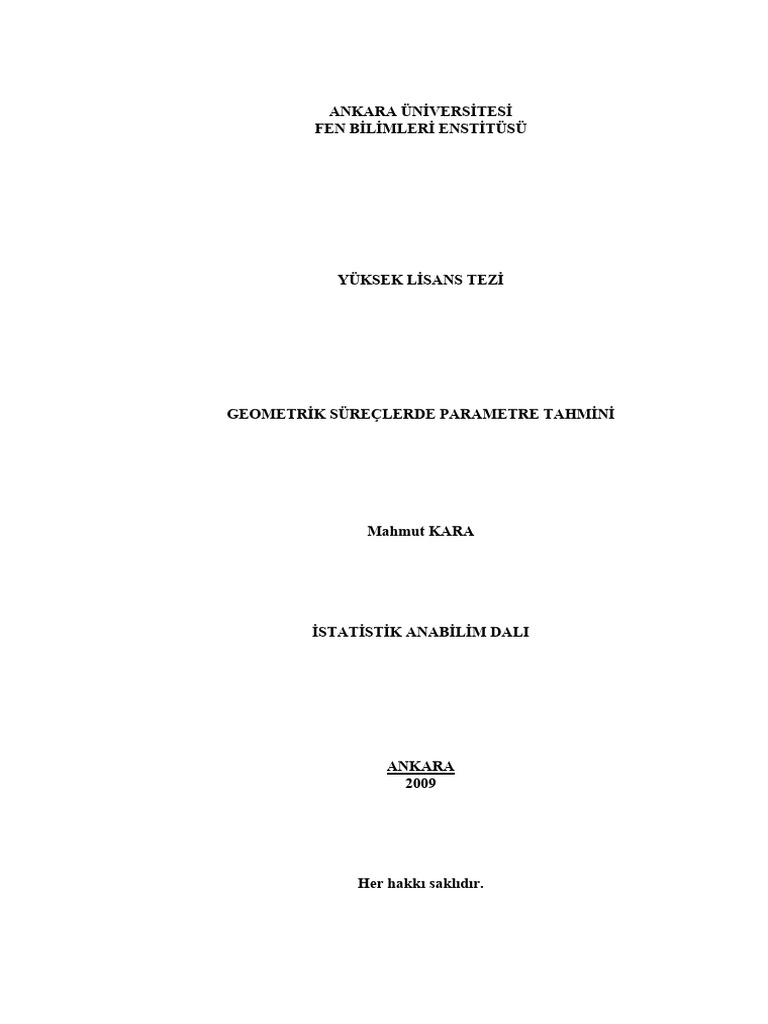 Ankara Ünđversđtesđ Fen Bđlđmlerđ Enstđtüsü | PDF