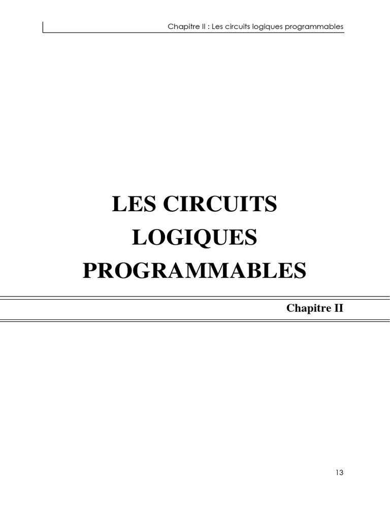 Chapitre 2 Les Circuits Logique Programmables Pdf