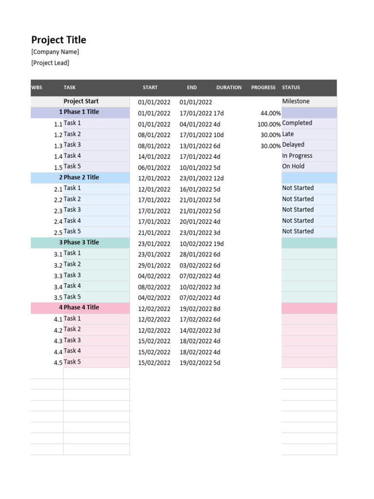 Simple Gantt Chart | PDF | Computer Science | Computing