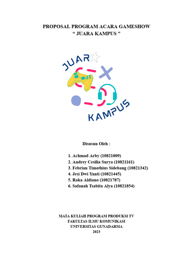 Proposal Program Acara Gameshow | PDF | Ilmu Sosial | Seni