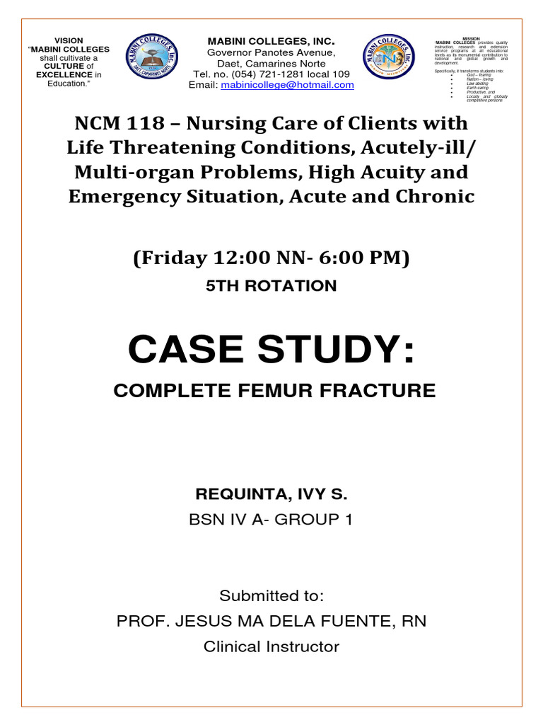 Case Study Fracture Femur 1 | PDF | Bone | Clinical Medicine