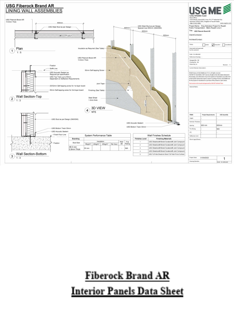 USG Fiber Rock Interior Panels | PDF | Drywall | Civil Engineering