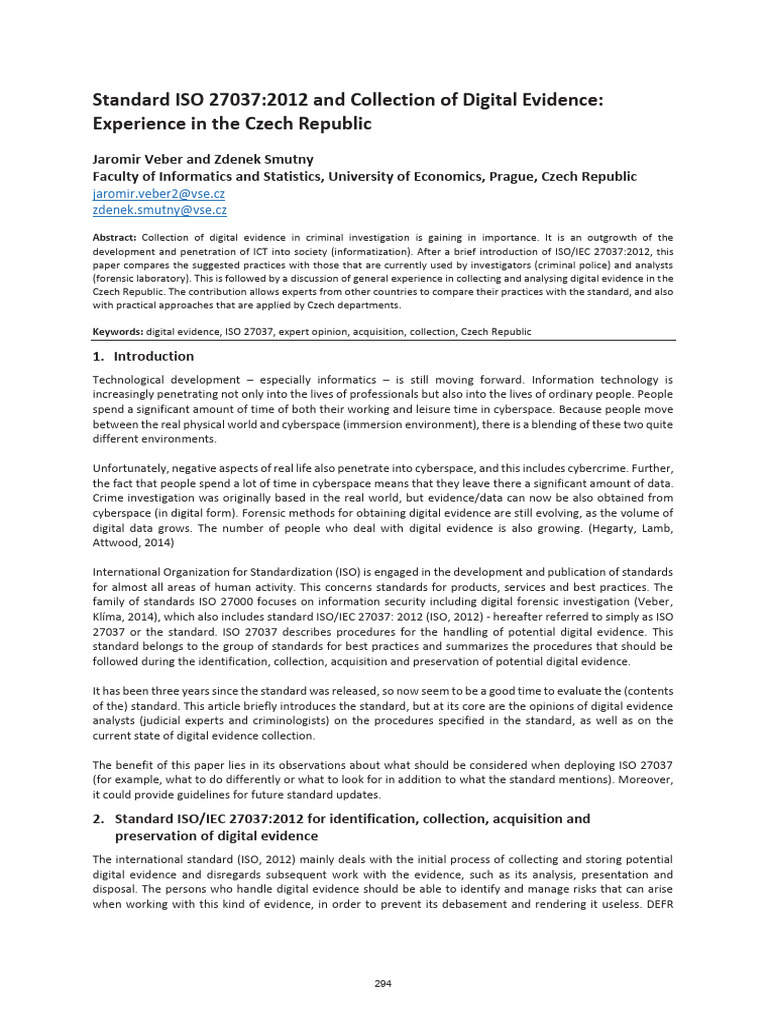 Iso 27037 | PDF | Digital Forensics | Expert