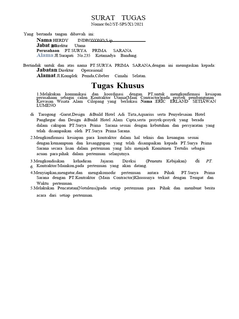 Surat Tugas SK | PDF | Teknologi & Rekayasa