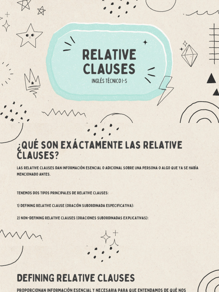 Relative Clauses | PDF | Oración (Lingüística)
