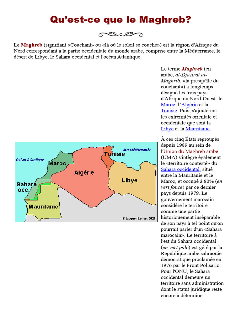 Comprendre le Maghreb en Afrique | PDF