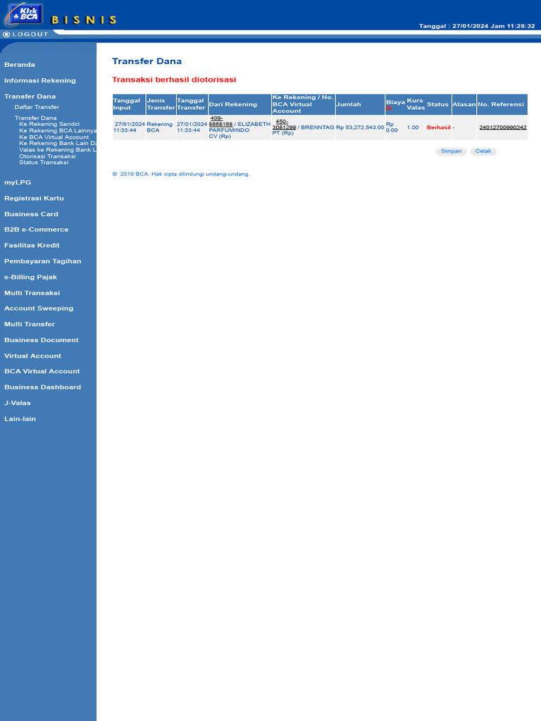 Transfer Valas BCA dan J-Valas | PDF