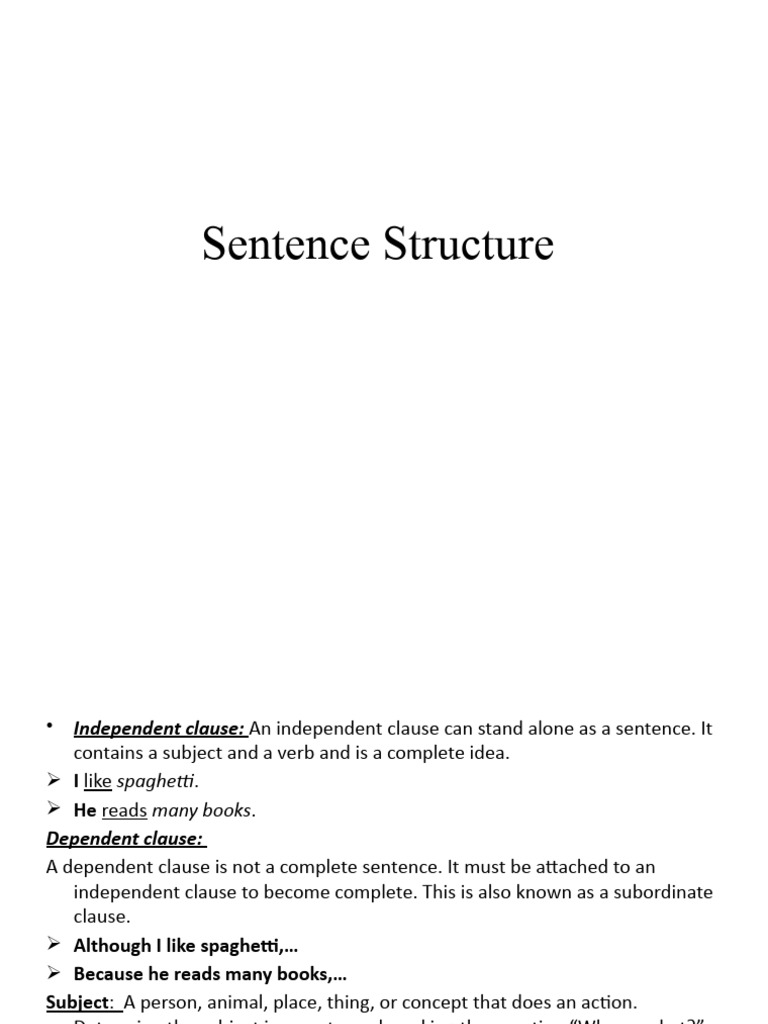 Sentence Structure | PDF | Syntax | Linguistics