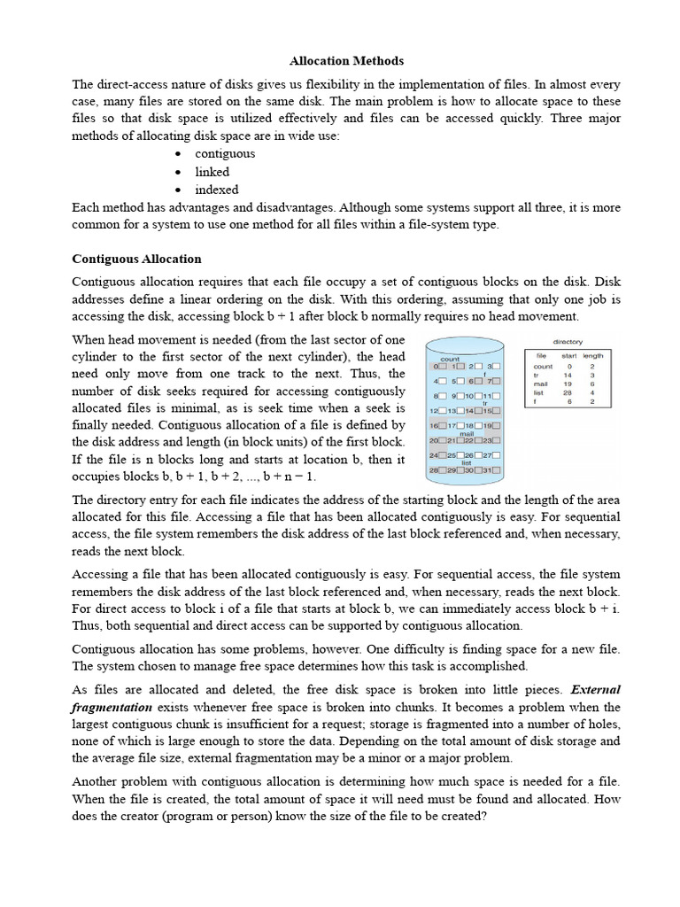 5.4 Allocation Methods | PDF | Computer File | Pointer (Computer Programming)