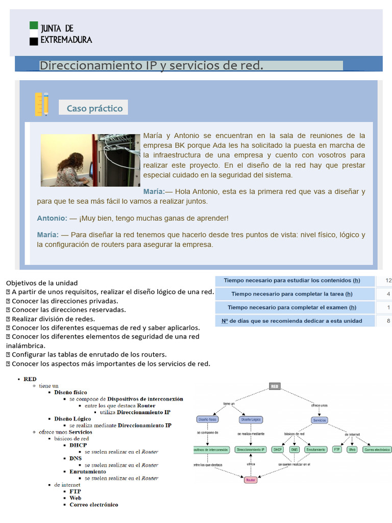Unidad 4. Direccionamiento IP y Servicios de Red | PDF | Dirección IP | Enrutador (Computación)