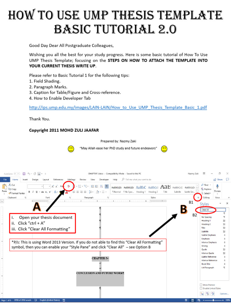 How To Use UMP Thesis Template Basic 2.0 | PDF | Written Communication ...