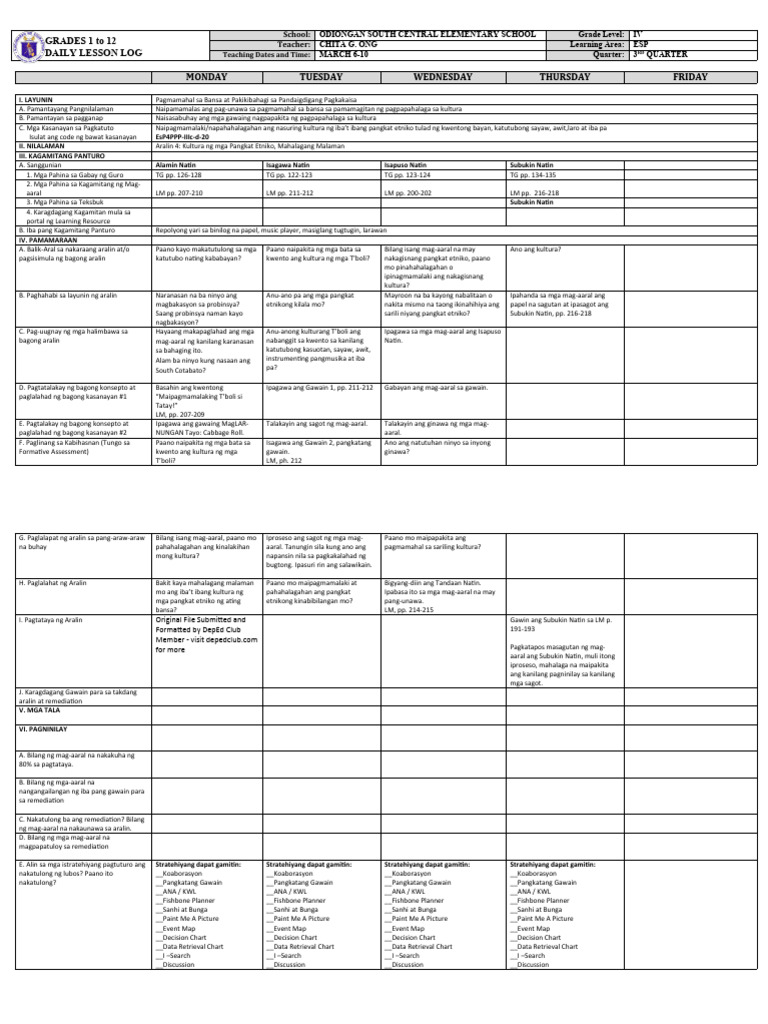 DLL - Esp 4 - Q3 - W5 | PDF