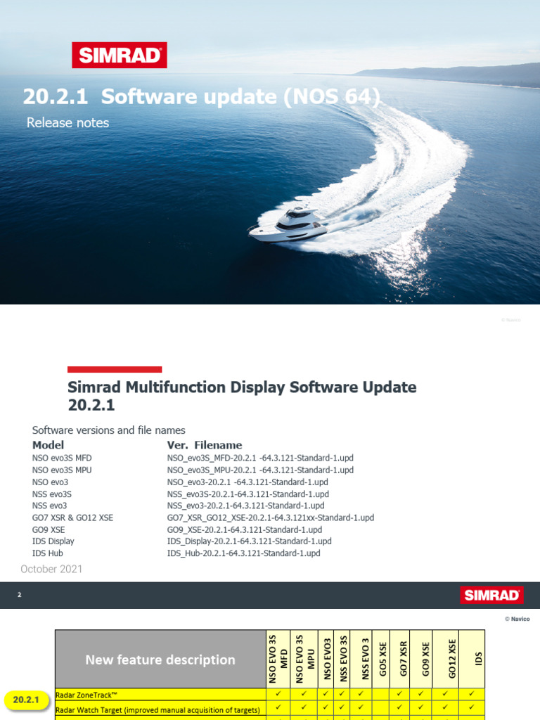 20.2.1 Release Notes Simrad | PDF | Radar | Computer Network