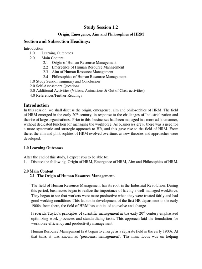 Study Session 1.2 | PDF