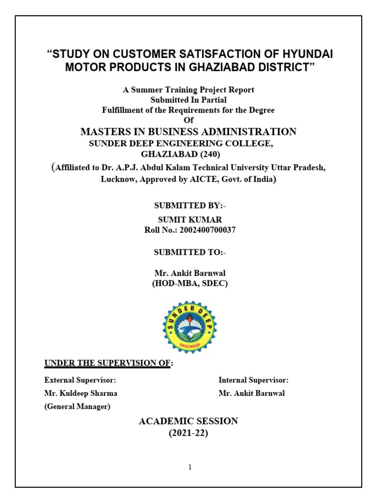 Customer Satisfaction in Hyundai 2019 | PDF | Customer Satisfaction ...