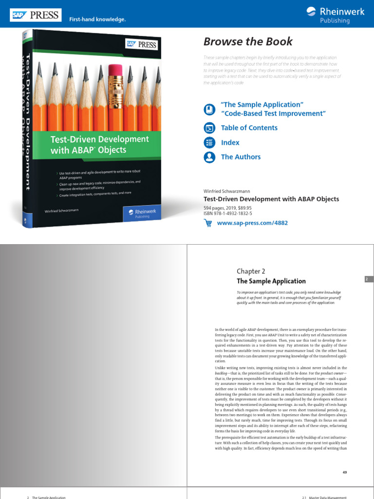 Reading Sample Sappress 1832 Test Driven Development With Abap Objects ...