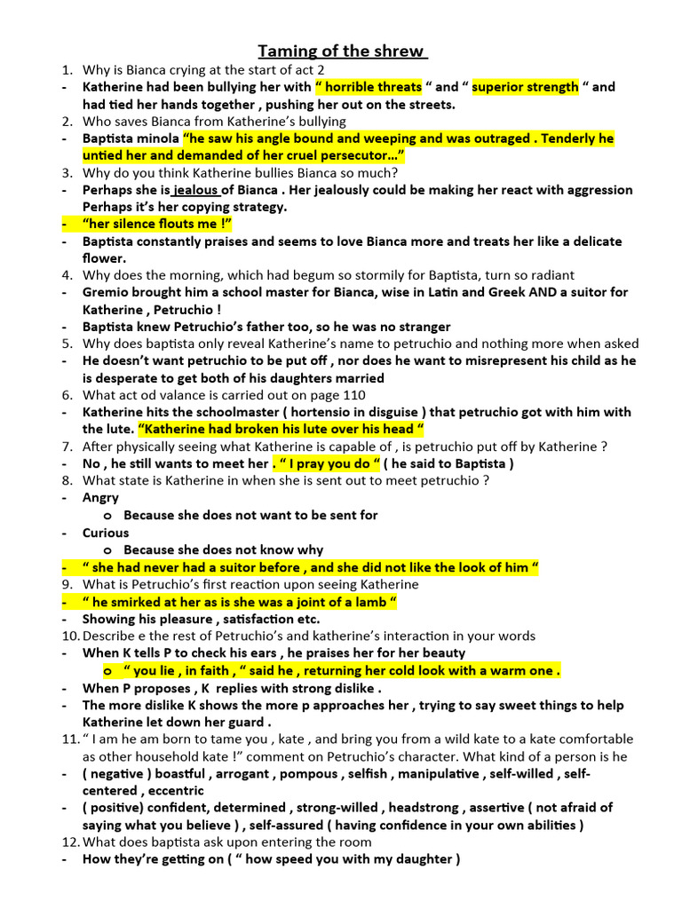 Taming of The Shrew | PDF | The Taming Of The Shrew