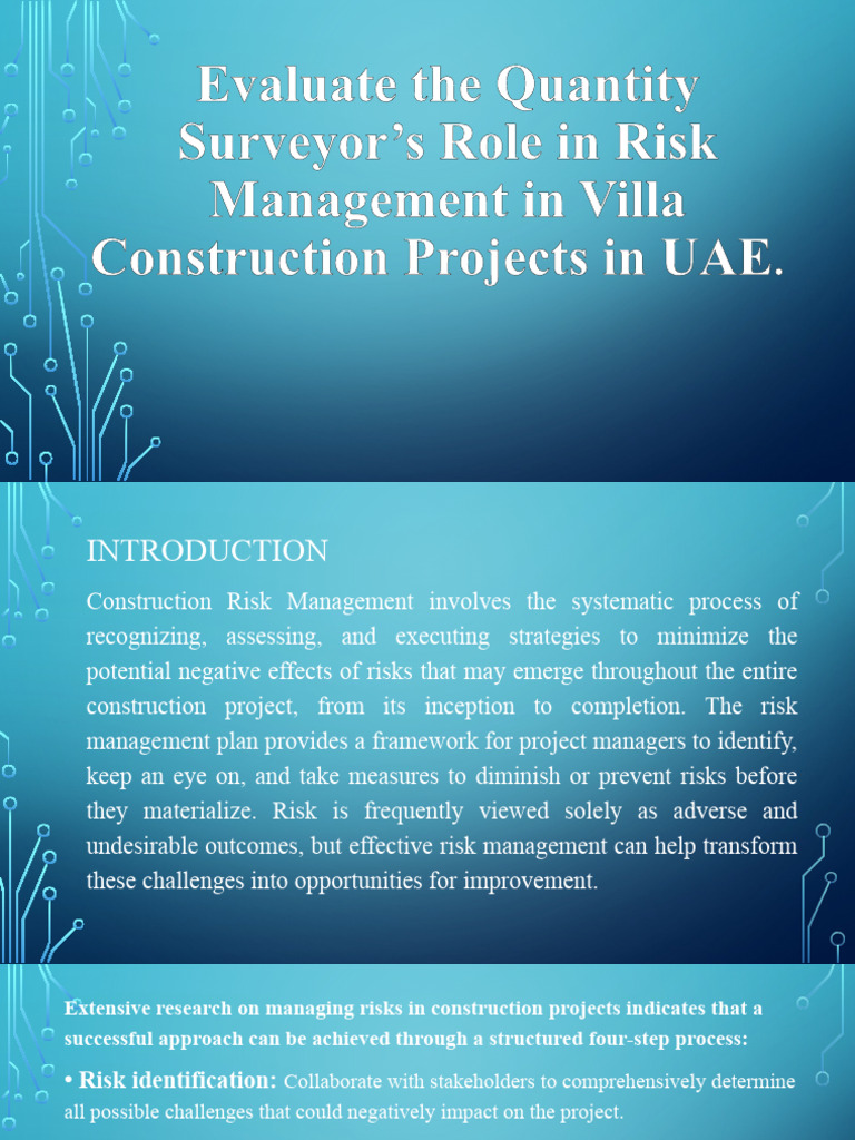 Role of Quantity Surveyor in Construction Risk Management | PDF | Risk ...