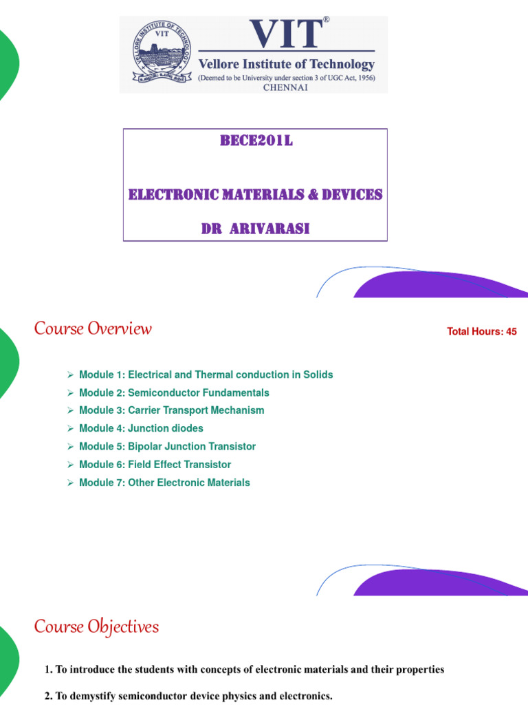 Module1 ETS 29 | PDF | Semiconductors | Crystal Structure