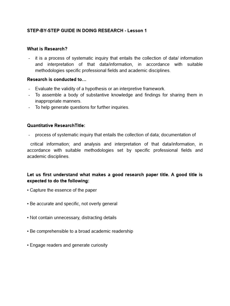 Research Guide | PDF | Quantitative Research | Methodology
