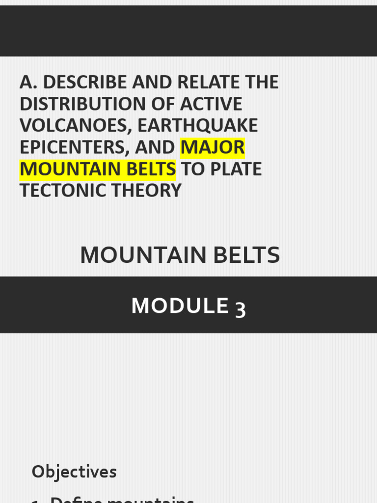 A. Describe and Relate The Distribution of Active Volcanoes, Earthquake ...