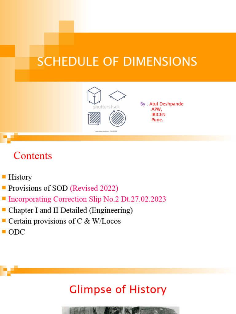 ASD Mar.23 SCHEDULE OF DIMENSIONS | PDF | Rail Transport | Land Transport
