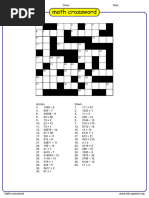 Math Crossword Puzzle with Answers | PDF | Puzzles | Games Of Mental Skill