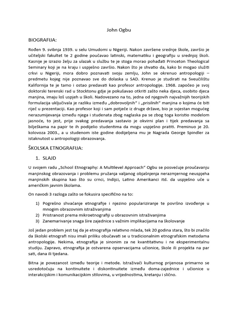 John Ogbu | PDF