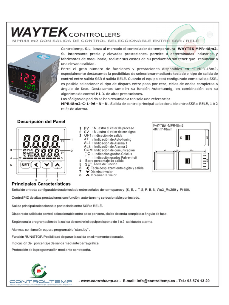 Controlador WAYTEK MPR-48m2 | PDF | Relé | Ciencias de la Computación