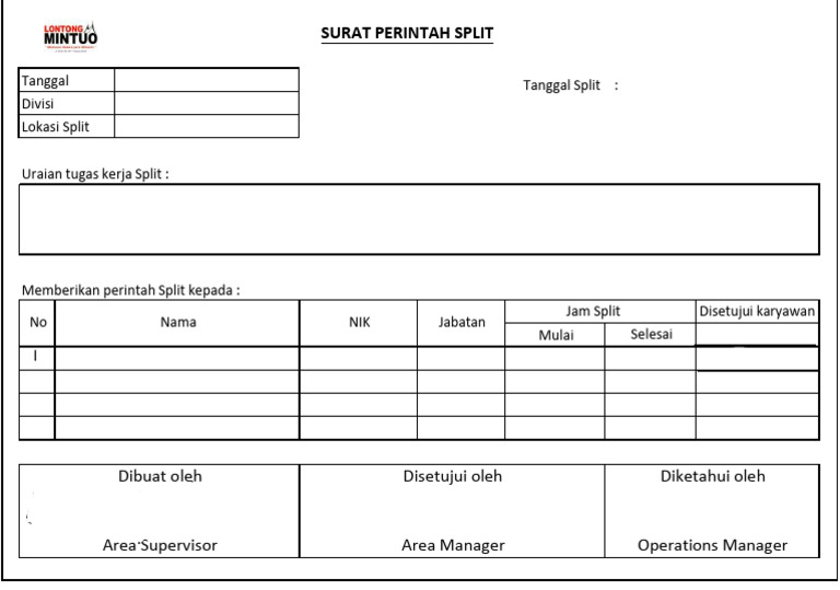 Prosedur Surat Perintah Split | PDF