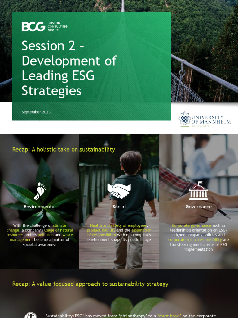 Lecture 2 - Development of ESG Strategies-2 | PDF | Sustainability | Governance