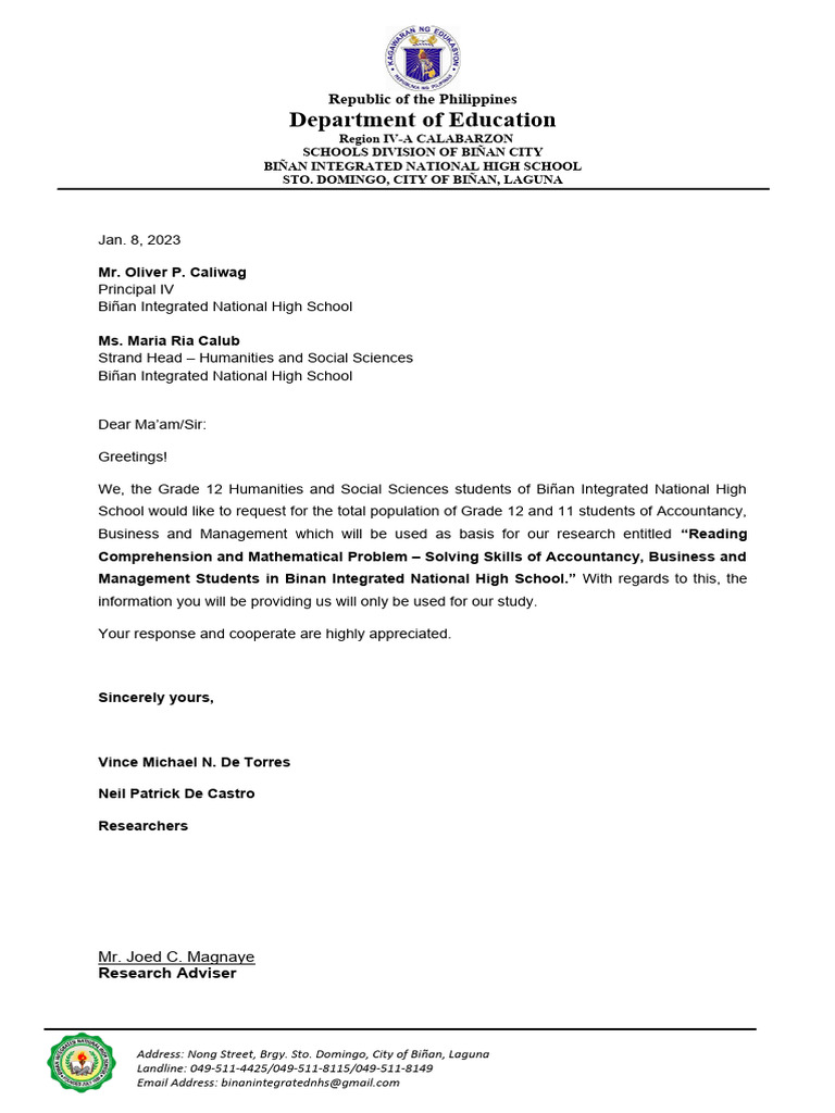 Communication Letter | PDF