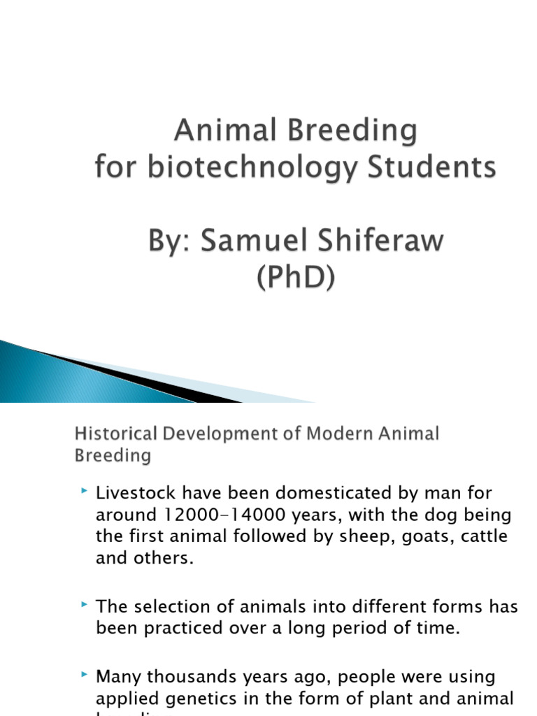 Evolution of Animal Breeding | PDF | Selective Breeding | Genetic Variation