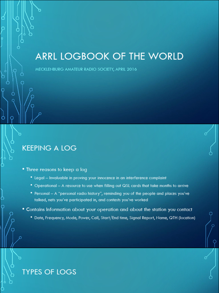 ARRL Logbook of The World | PDF