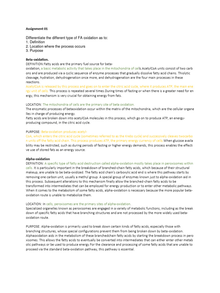 Biochem Assignment Finals | PDF | Fatty Acid | Nutrients