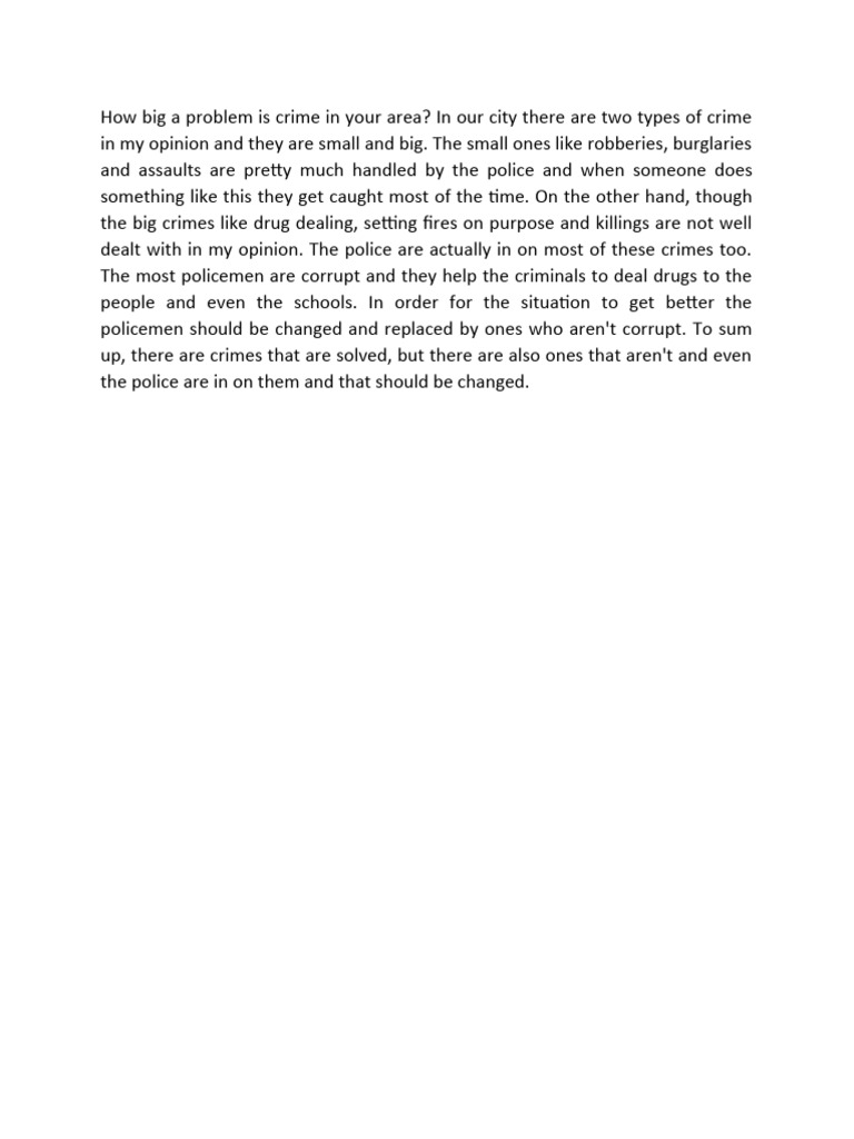 How Big A Problem Is Crime in Your Area | PDF | Mystery, Thriller ...
