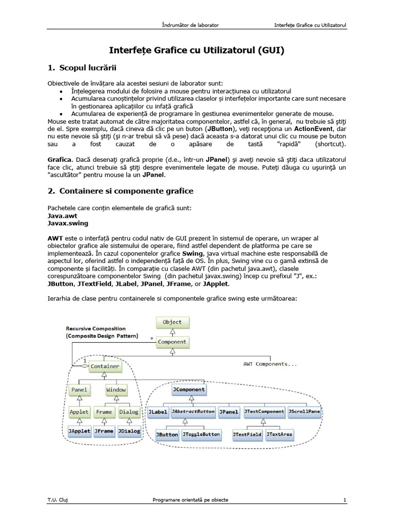 Interfete Grafice Cu Utilizatorul (GUI) | PDF